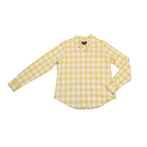 Pendleton Buffalo Plaid Gingham Button Down Shirt Yellow White Womens ...