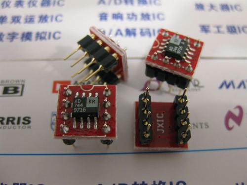 2x AD744KR SOIC to DIP8 Precision, 500 ns Settling BiFET Op Amp AD744 ...