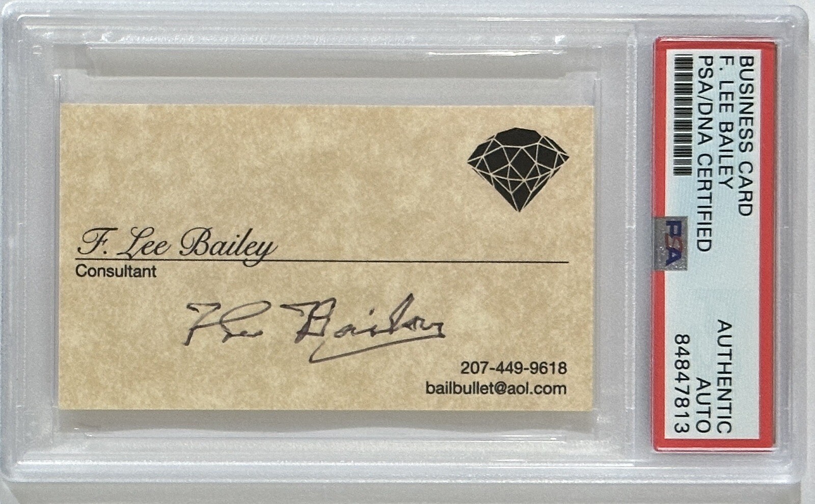 F. Lee Bailey Autographed Signed Oj Simpson Trial Business Card PSA DNA ...