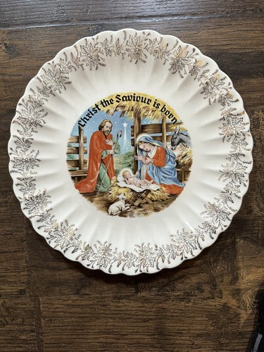 Sanders Mfg Nativity Plate Christ The Saviour Is Born 1956 1st ED 23K ...
