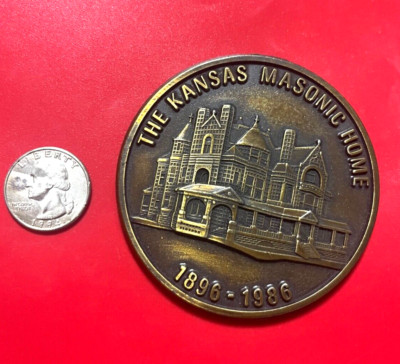 1896-1986 THE KANSAS MASONIC HOME OUR FUTURE IS TODAY TOKEN LARGE LARGE ...