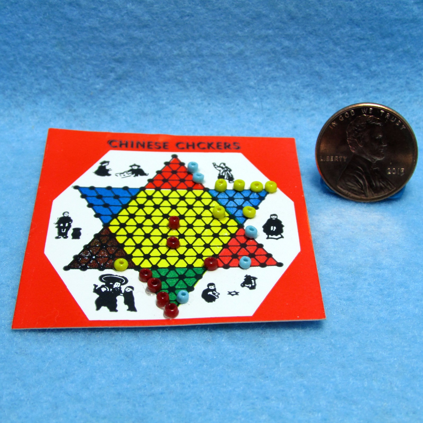 Dollhouse Miniature Chinese Checkers Game Board B0443 | eBay
