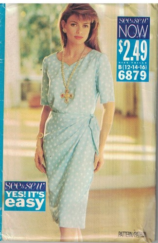 6879 Butterick SEWING Pattern Misses Loose Fitting Pullover Top Skirt ...