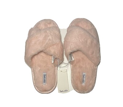 NEW WITH TAGS-SPLENDID FAUX FUR CRISSCROSS SLIPPERS-S/M SIZE | eBay