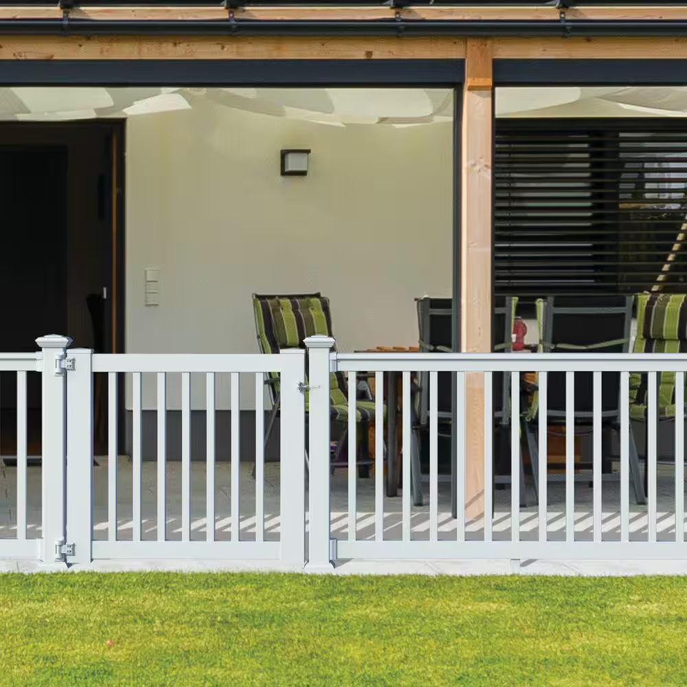 36 in. to 48 in. Traditional White PolyComposite Rail Gate Kit | eBay