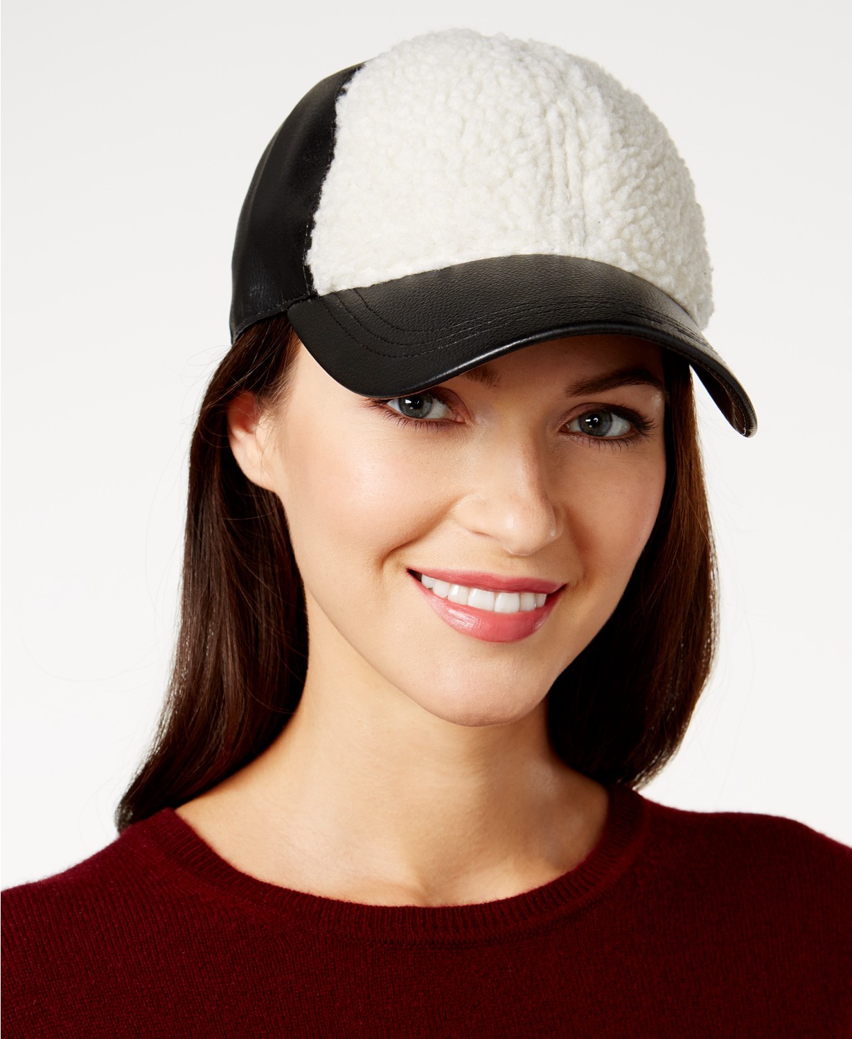 August Cap Hats Fleece Baseball Cap Faux Leather Hat One Size | eBay