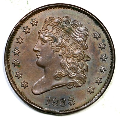 1833 C-1 R-1 Classic Head Half Cent Coin 1/2c | eBay