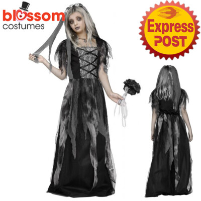 CK2271 Girls Teens Cemetry Bride Reaper Zombie Horror Halloween Ghost ...