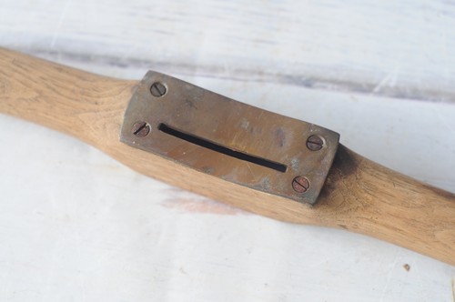 Vintage Wood Handle Brass Plate Spokeshave Draw Knife Carpenters Tool ...