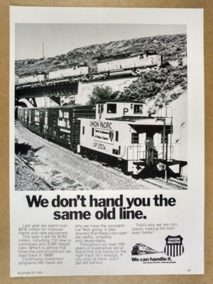 1978 Union Pacific Railroad locomotives caboose photo vintage print Ad ...