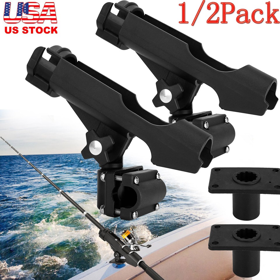 2 Pack Fishing Rod Holder with Combo Mount, Adjustable Fishing Boat Rod ...