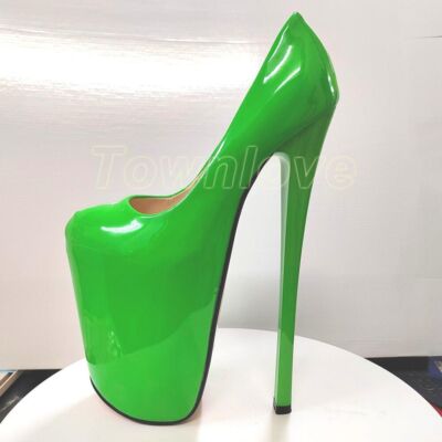 22CM Womens Stiletto Platform Super High Heels Slip on Nightclub Pumps ...