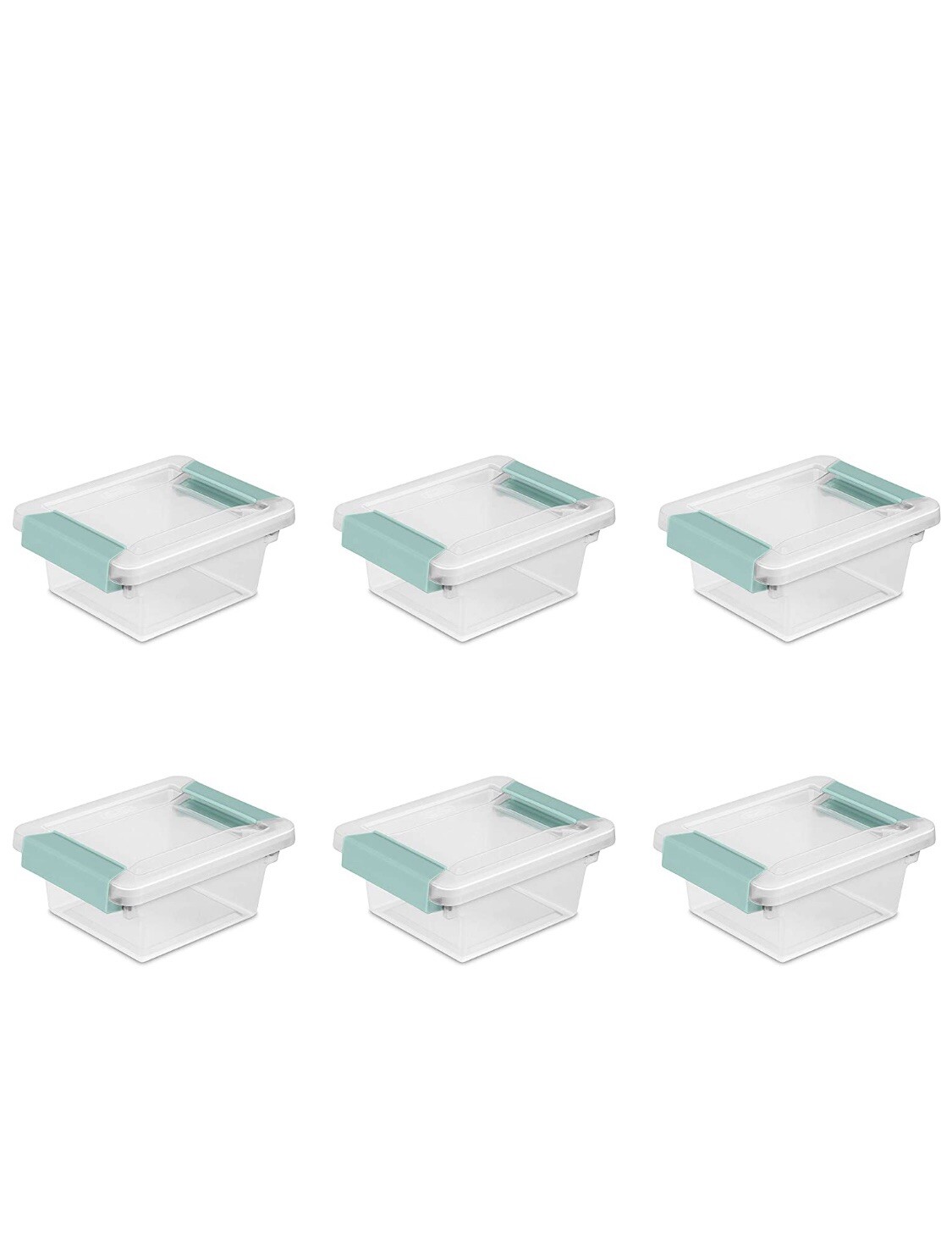 Sterilite Small Clip Box Clear Storage Container with Lids - 6 Pack for ...