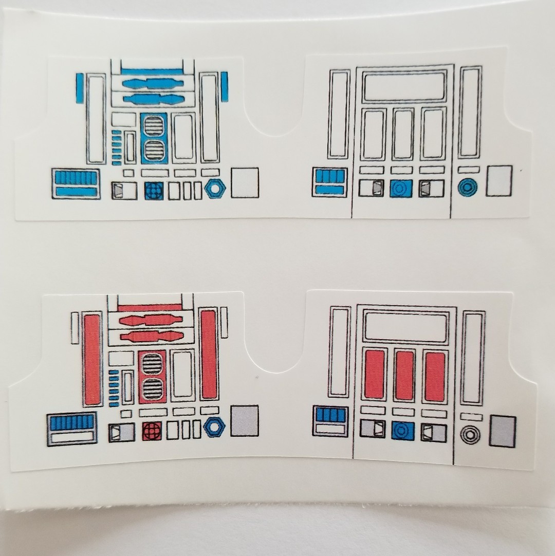 Vintage Star Wars R2-D2 & R5-D4 Replacement Stickers - No Need To Cut ...