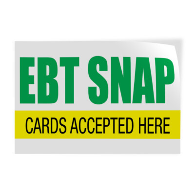 Decal Stickers Ebt Snap Cards Accepted Here Business C Vinyl Store Sign ...