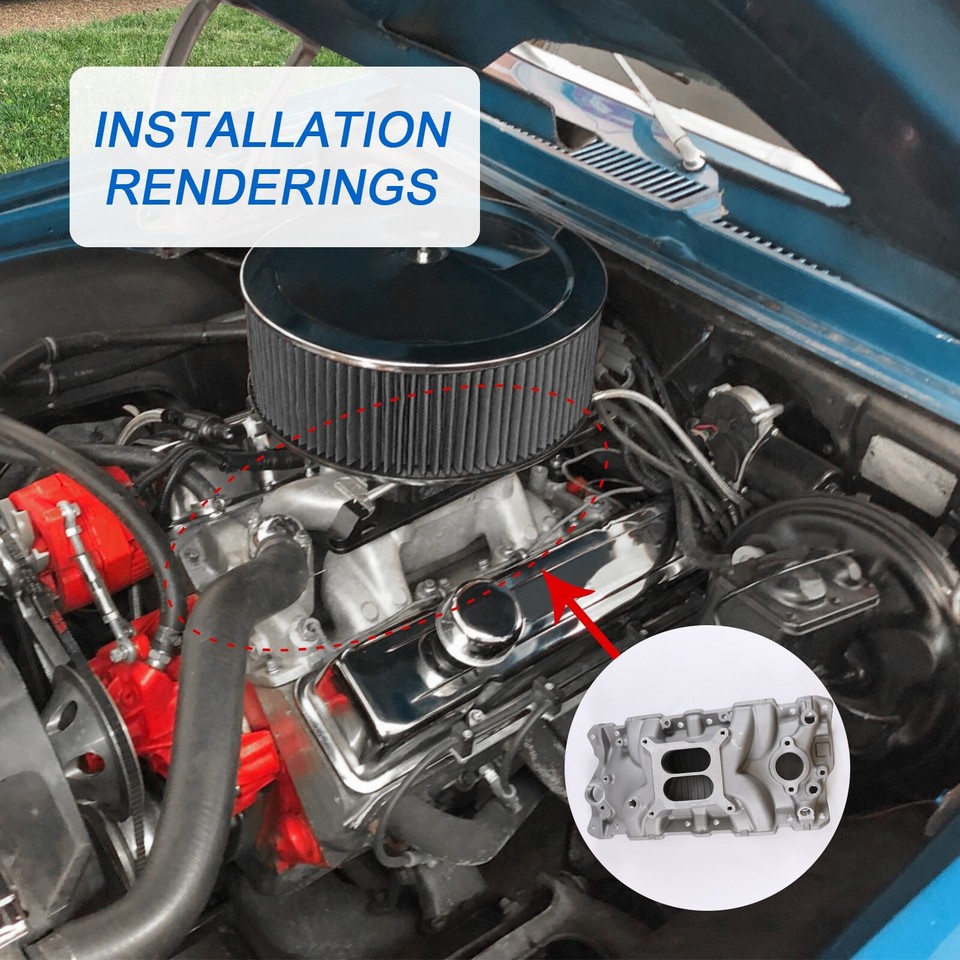 Dual Plane Intake Manifold NEW For Small Block Chevy SBC 350 400 1957 ...