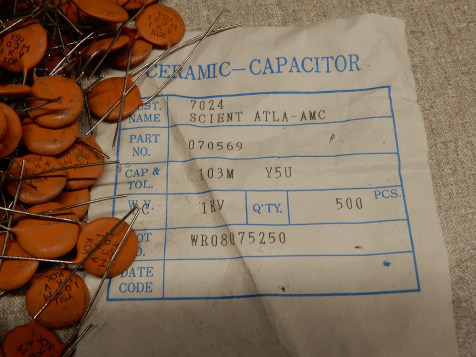 Ceramic Disc Capacitors KCK .01uf 1K 1000V Qty 500 NOS 103M Y5U | eBay