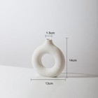 Nordic Vase Circular Hollow Ceramic Donuts Flower Pot Home Living Room ...