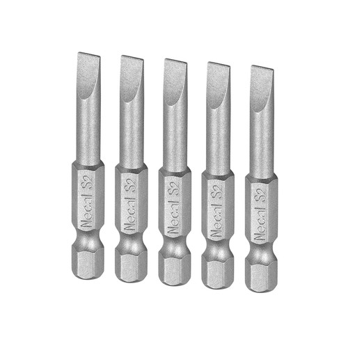 5 pack 5mm Slotted Tip Magnetic Flat Head Screwdriver Bits 1/4" Hex ...
