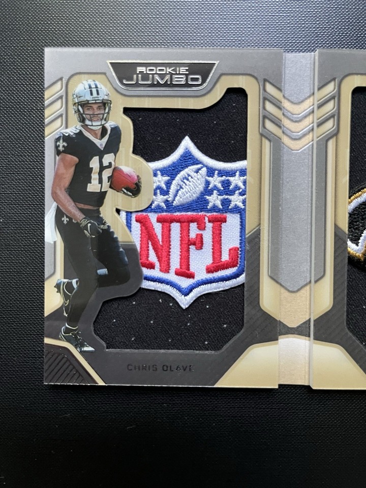 2022 Chris Olave Custom Art Card Logo Patch RC Card Saints NFL Logo ...