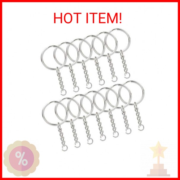 Metal Split Keychain Ring Parts - 50 Key Chains with 25mm Open Jump ...
