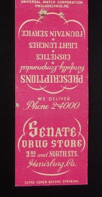 1940s Senate Drug Store Cosmetics Light Lunches Fountain Service ...