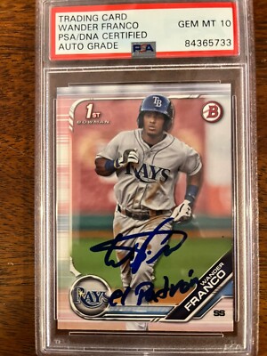 Wander Franco Autograph Signed 2019 Bowman 1st Rookie Card PSA/DNA ...