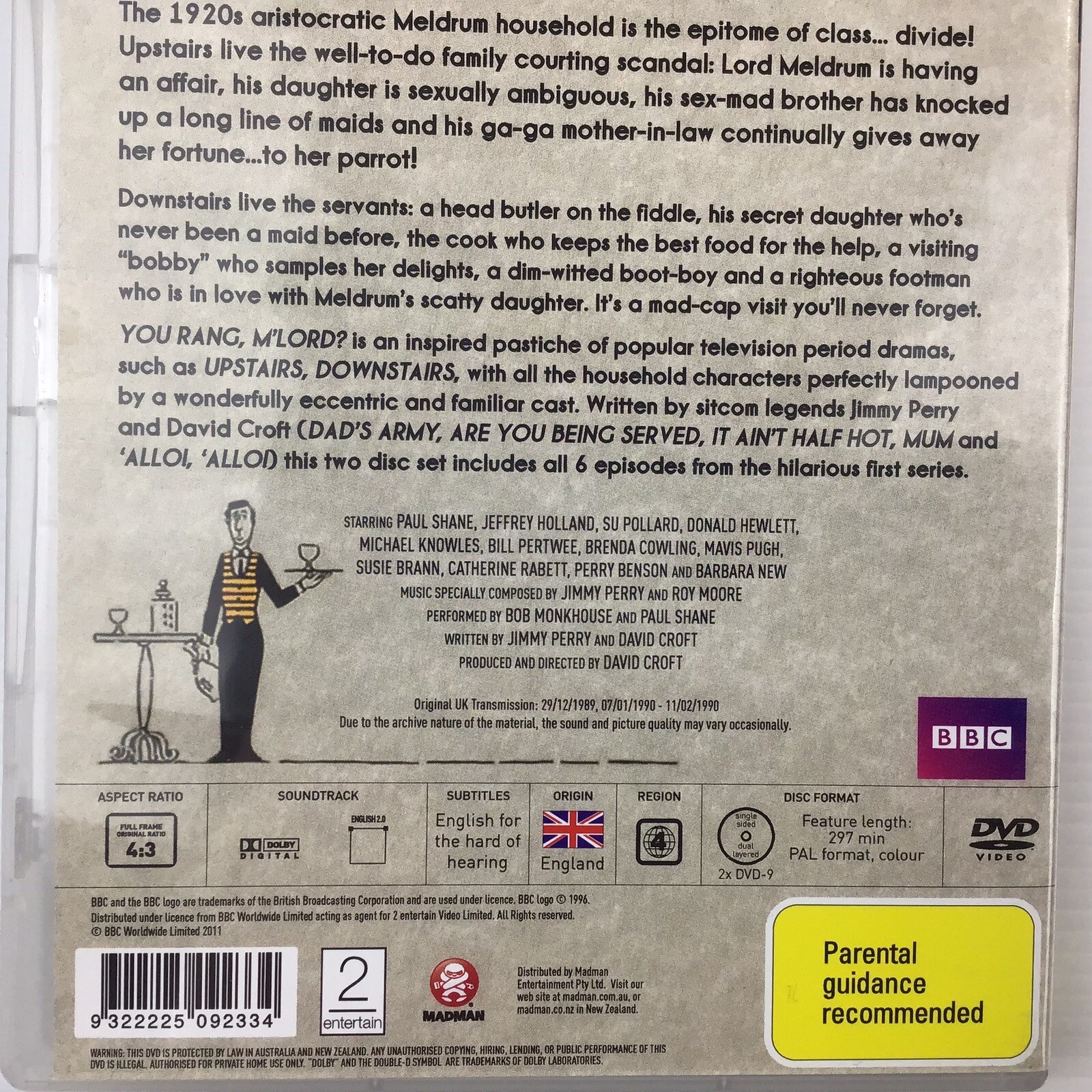 You Rang M Lord Complete Series 1 1988 DVD Comedy Sitcom BBC Paul Shane ...