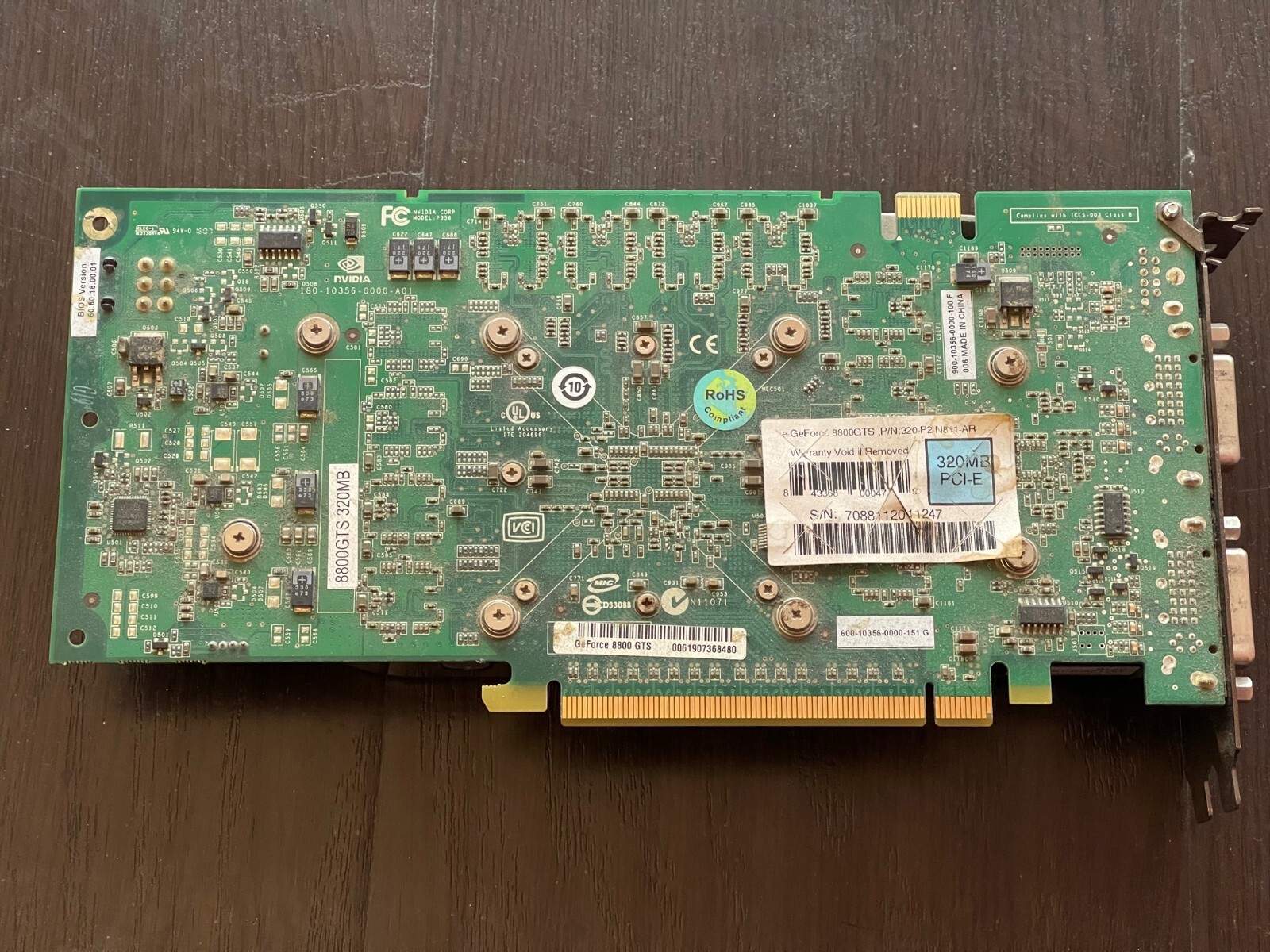 EVGA ATI GeForce 8800 GTS 320mb Gddr3 PCI Express X16 Desktop Video ...