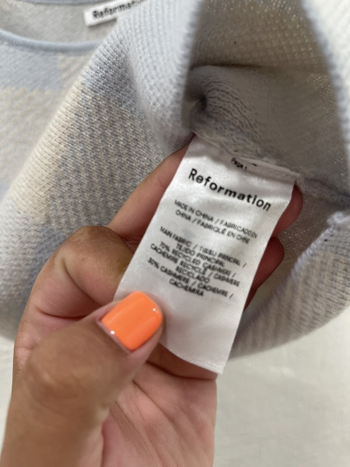 Reformation Fonte Plaid Tank Gossamer Powder Blue Check Size M | eBay