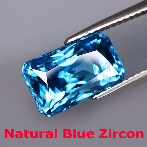 7.33Cts Natural Blue Zircon Cambodia ~ HI-End Sparkling Gem ~ Exclusive ...