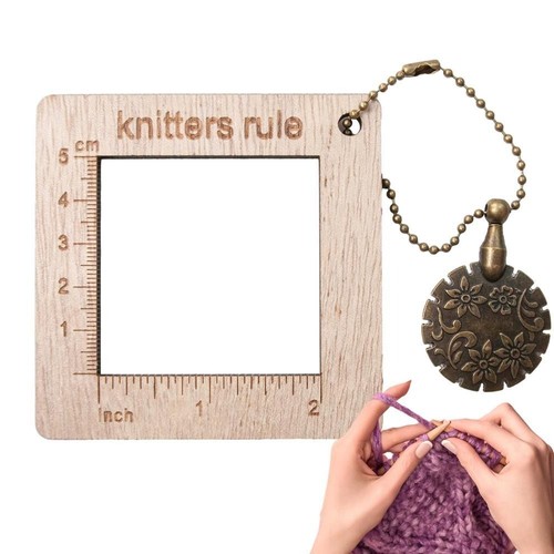 Cross Stitch Tools Wood Knitting Needle Ruler Metal Knitters Ruler ...