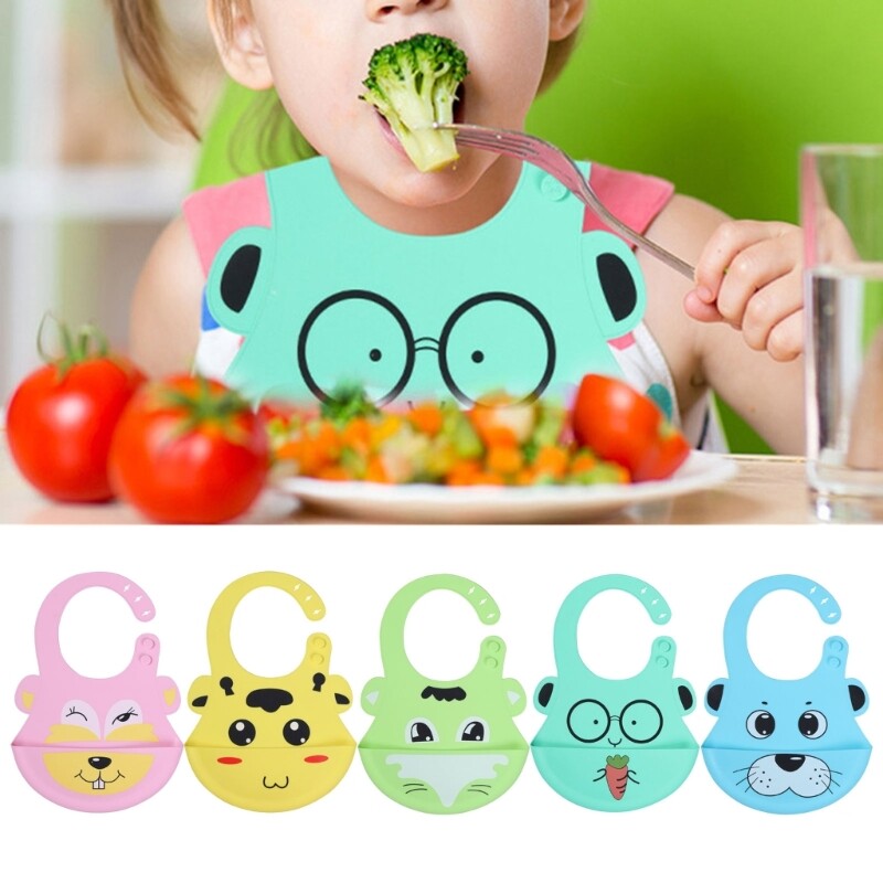 Oil Resistant Feeding Bib 3-D Cartoon Bib for Toddler Unisex Silicone ...
