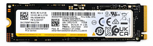 Samsung 512GB PM9A1a Gen4x4 NVMe M.2 PCIe OPAL SSD - MZVL2512HDJD LEN ...