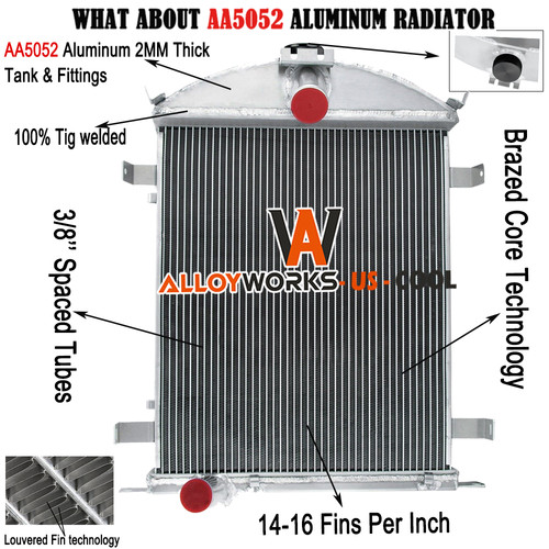 3 Row ALLOY Radiator for 1928-1929 28 29 Ford Model A Heavy Duty 3.3 L4 ...