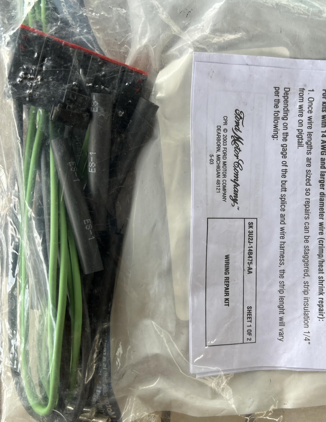 Motorcraft Ford Wiring Pigtail Kit Part Number - WPT-957 / 3U2Z-14S411 ...