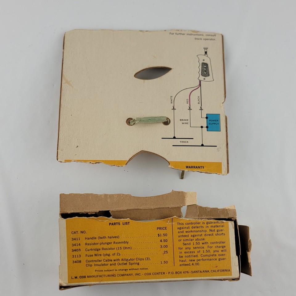 COX Mark IV with 15 Ohm Resistor Red Slot Car Hand Controller w ...