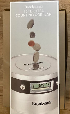 Brookstone 13” Digital Counting Coin Jar | eBay