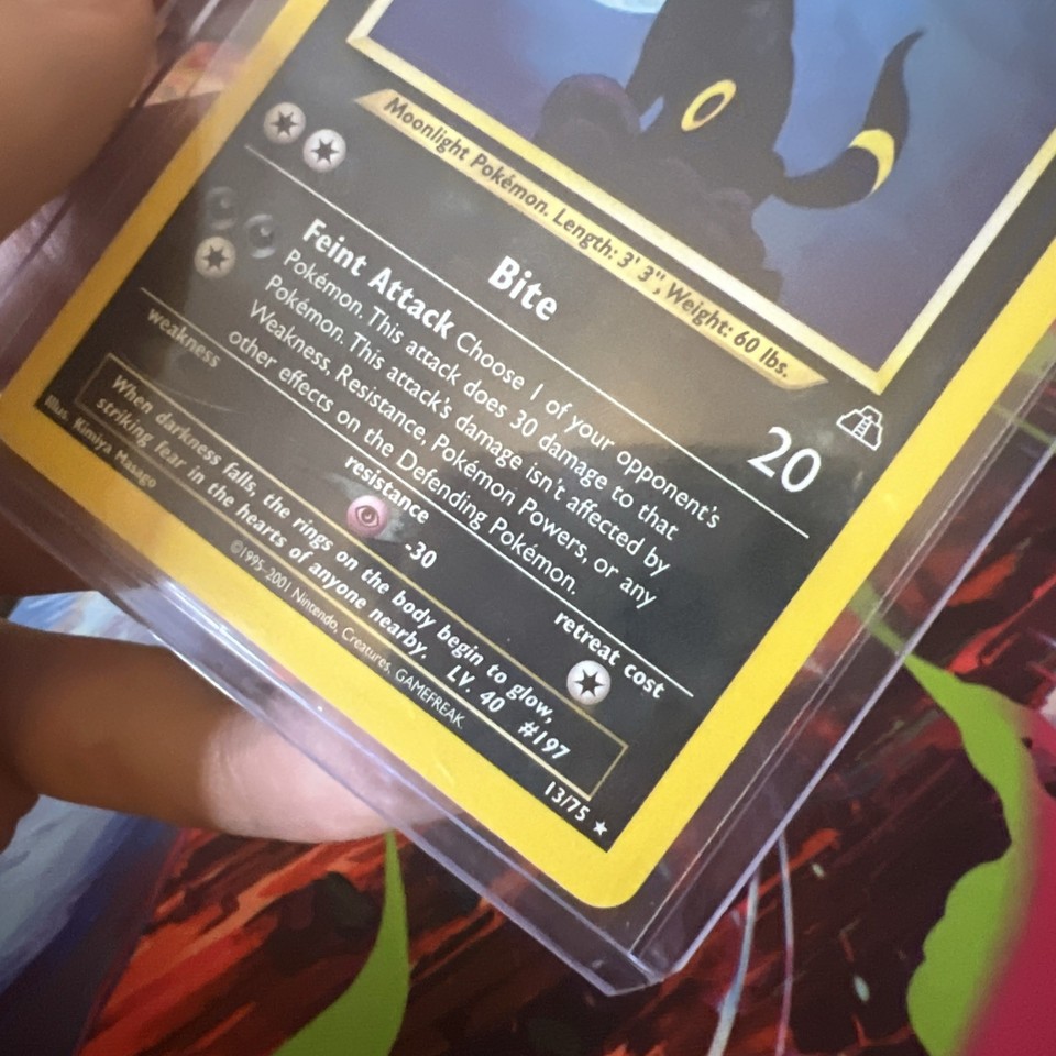 Umbreon Neo Discovery Holo Rare Swirl 13/75 Unlimited Edition Perfect ...