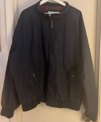 Orvis Mens XXL Full Zip Blue Bomber Jacket Red Plaid Interior Casual ...