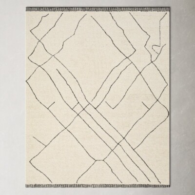 Rug | fine line white rug | Wool rug | Hand Tufted Rug | area rug ...