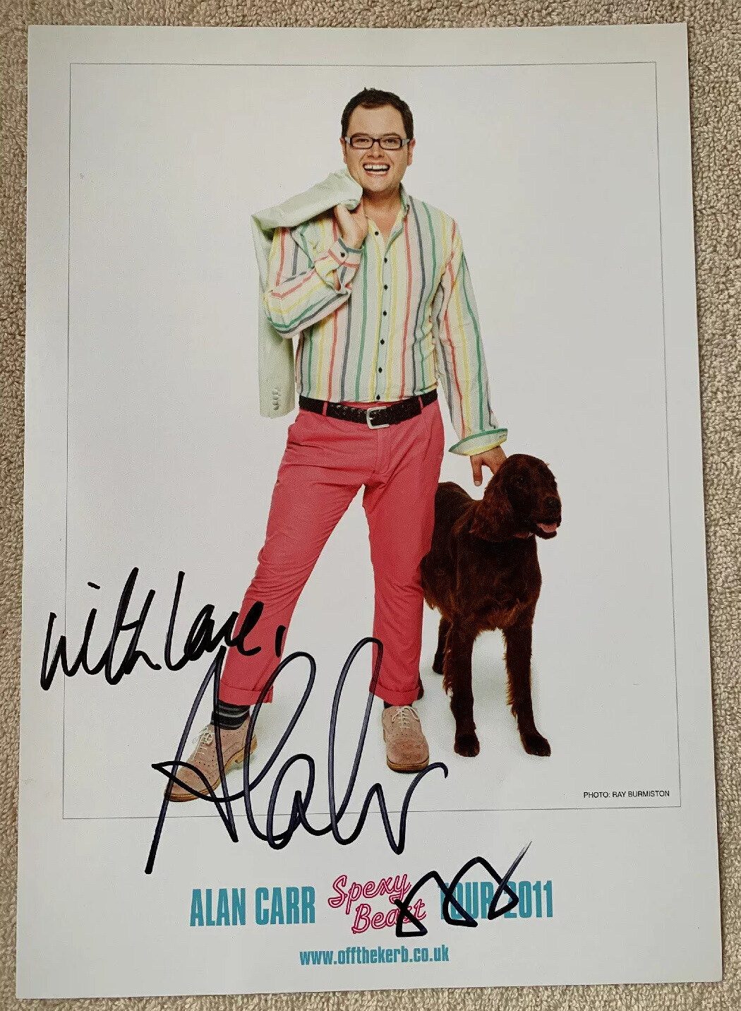 Alan Carr ‘Spexy Beast’ 2011 Tour Merchandise.Hand Signed 12 X 8 ...