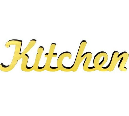 Kitchen Schriftzug gold Deko Aufsteller Schild Küche Café Restaurant ...