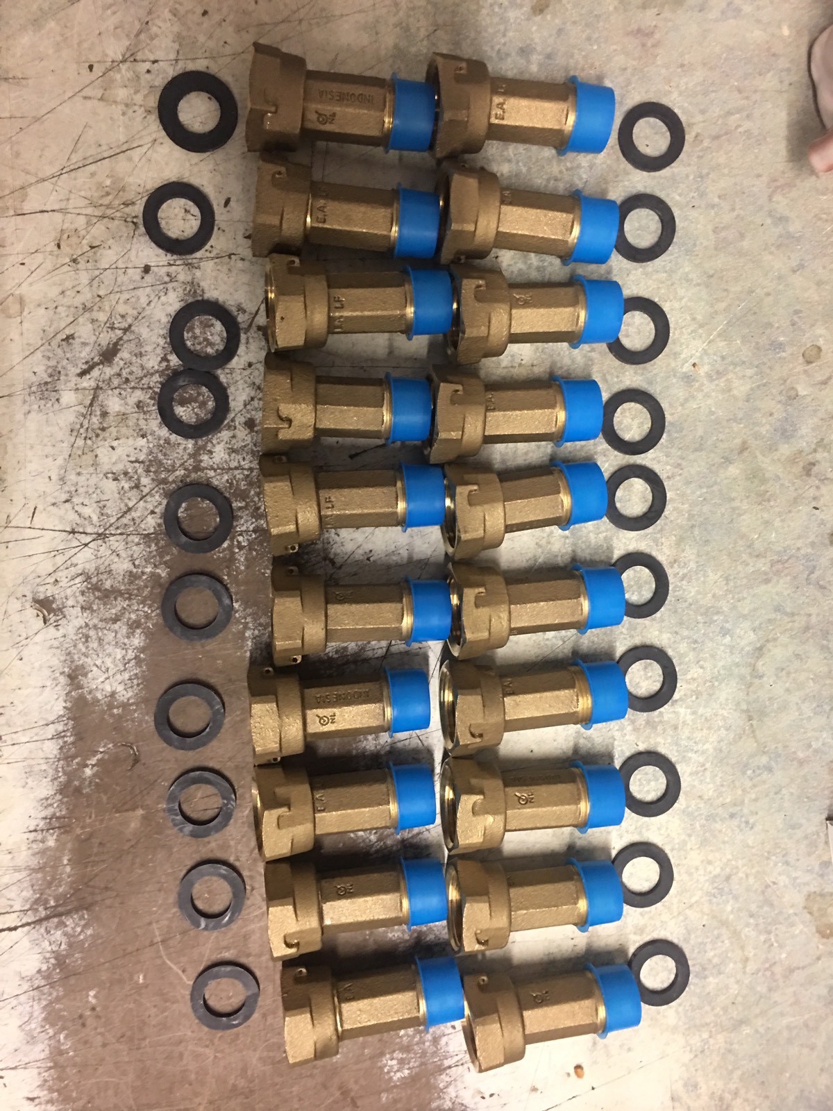 Neptune 5/8x3/4 T-10 Water Meter NSF61 10 Sets Of Meters Couplings And ...