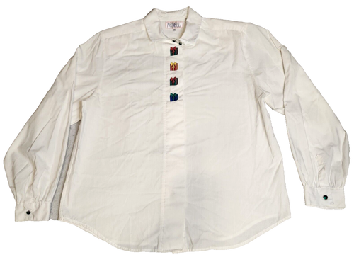Novelli Women Button Up Blouse Sz 14 White Gift Boxes Embroidery ...