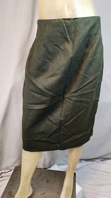 Kasper Dark Green Knee Length Dress Wool Pencil Skirt USA Womens Size ...