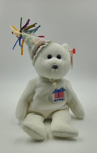 Ty BEANIE BABY - APRIL BIRTHDAY BEAR WITH HAT 2002 8.5” “MWMT” | eBay