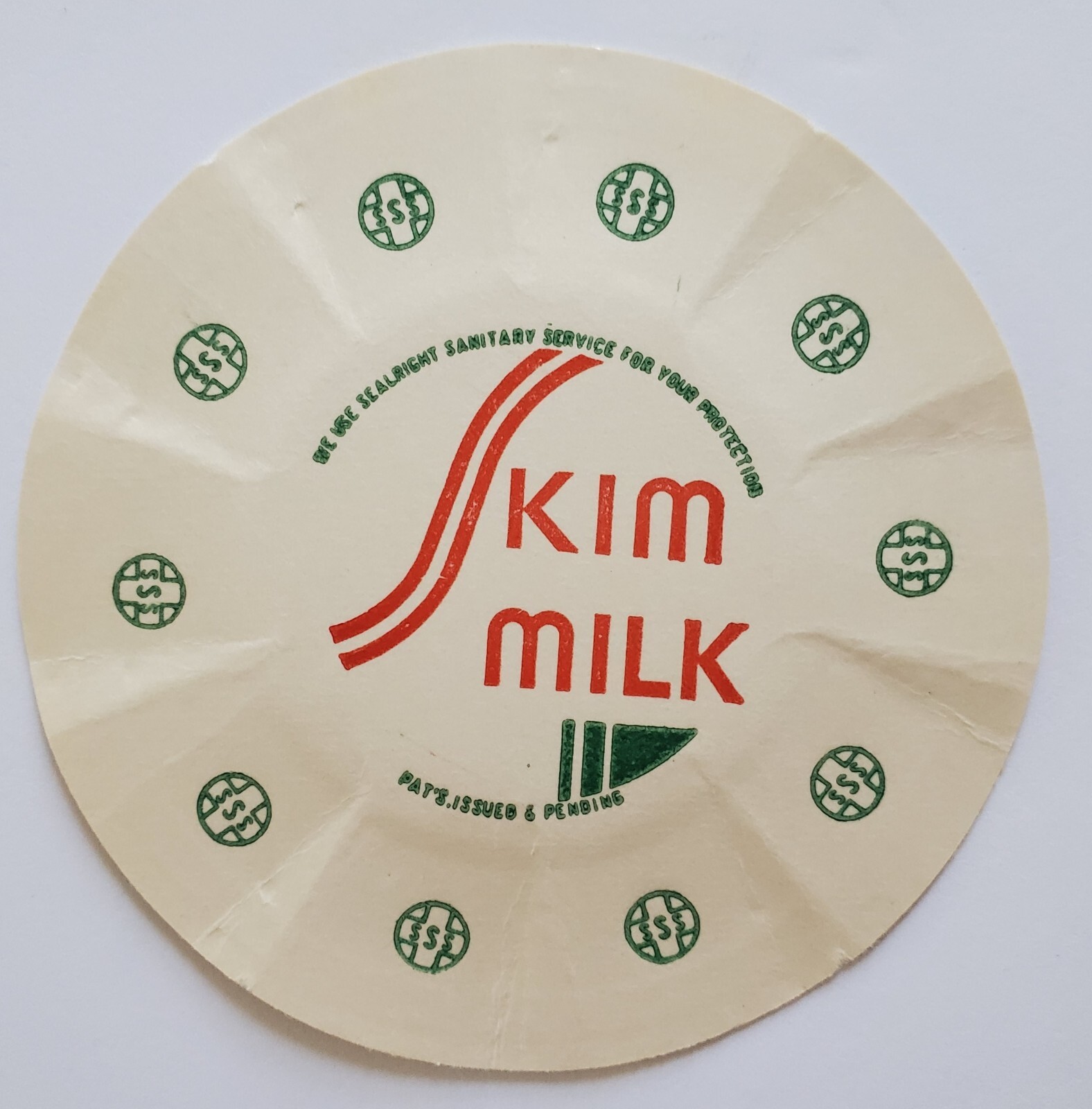 vintage Skim Milk Cap; Over 3” diameter’ Unused; FREE shipping! | eBay