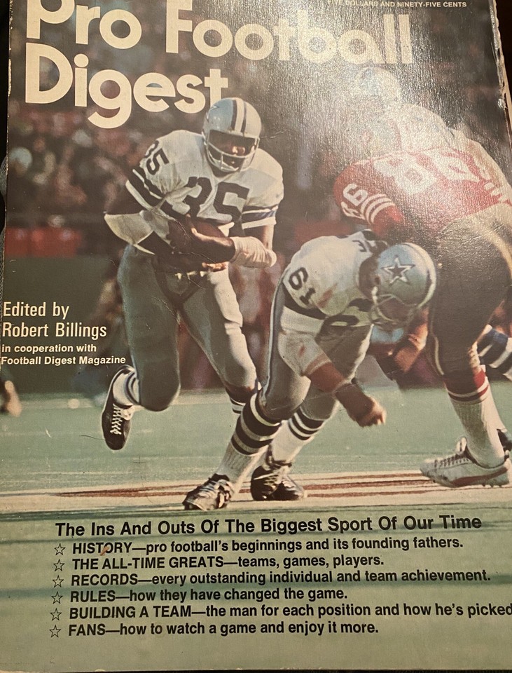 1973 PRO FOOTBALL DIGEST BY ROBERT BILLINGS, EVERYTHING FOOTBALL ...
