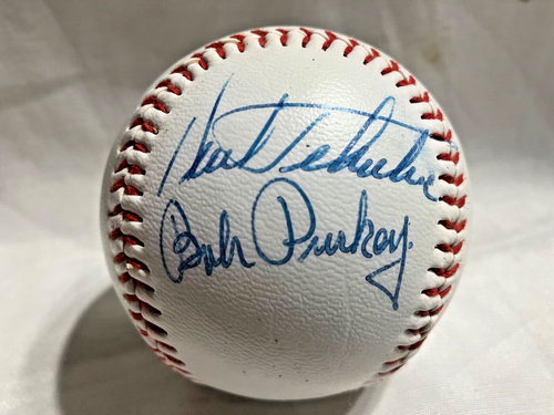 KENT TEKULVE & BOB PURKEY Signed Autograph Baseball Pittsburgh Pirates ...